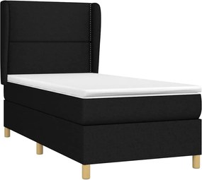 Box spring postel s matrací černá 90x190 cm textil 3128407