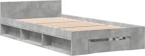 Rám postele se zásuvkou betonově šedý 90x190cm kompozitní dřevo 3280786