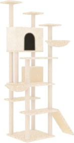Škrabadlo pro kočky se sisalovými sloupky krémové 191 cm 171594