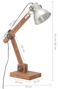 Industriální stolní lampa stříbrná kulatá 58 x 18 x 90 cm E27,  320551