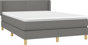 Box spring postel s matrací tmavě šedá 140x200 cm textil 3130114