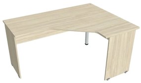 Stůl ergo levý 160*120 cm - Hobis Gate GEV 60 L Dekor stolové desky: akát, Dekor lamino podnože: akát, Barva nohy: stříbrná