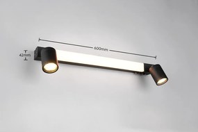 Matně černé LED nástěnné svítidlo Enrico – Trio