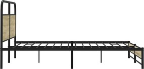 Kovový rám postele bez matrace dub sonoma 180 x 200 cm 3318689