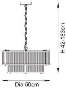 Endon 110944 - Lustr na řetězu RIDGETON 5xE14/6W/230V mosaz