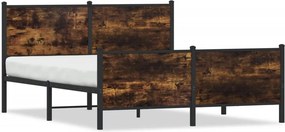 Kovový rám postele bez matrace kouřový dub 140 x 190 cm 3301351
