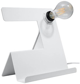 Stolní lampa Incline, bílé tělo svítidla