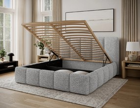 Postel Edvige + Dřevěný rám + plynový výtah + kontejner 180x200
