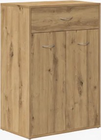 skříňka na boty, botník, 1 zásuvka, 2 dvířka, dřevo, 85x61x36 cm, dub artisan, Dekorino BB20260067