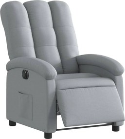 Elektrické polohovací křeslo světle šedé textil 3204068