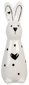 Bílo-černá keramická dekorace králíček Black&White Bunny - 5*4*13 cm