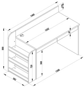 Psací stůl Andy - béžová