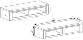 Televizní stolek LABRO dub ribbeck/bílá lesk