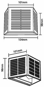 LED Solární nástěnné svítidlo CUBUS 2xLED/1,5W/3,7V 1500 mAh IP54