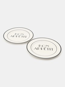 Sinsay - Keramické talíře s nápisem Bon appétit 2 pack - vícebarevná