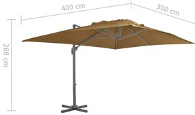 vidaXL Marketos Konzolový zahradní slunečník s hliníkovou tyčí 400 x 300 cm béžový