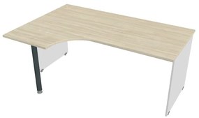 Stůl ergo 180 x 120 cm, pravý Hobis Gate GE 1800 60 P Dekor lamino podnože: akát, Dekor korpusu: bílá, Barva nohy: černá