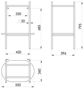 Sapho Sapho, Koupelnový set PUNO 60, černá matná, KSET-035