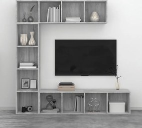 vidaXL 3dílná TV skříňka a knihovna 180 x 30 x 180 cm [3152714] Barva: bílá s vysokým leskem