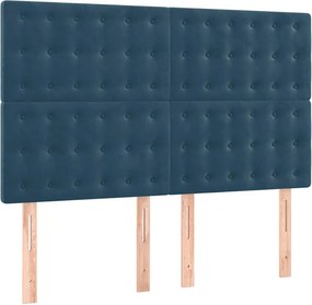 Box spring postel s matrací tmavě modrá 140x200 cm samet 3129457