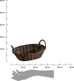 Oválný košík HARVEST 28x21 cm hnědý