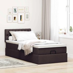 Osmanský rám postele s matrací tmavě šedá 90x190cm textil 3311507