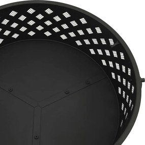 Rustikální přenosné ohniště s pohrabáčem 68 cm XXL ocel 311890