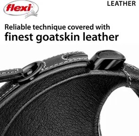 Flexi Leather M pásek 5m černá kůže / Vodítko