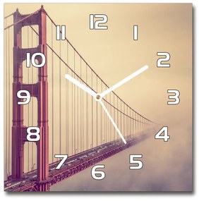 Wallmuralia Skleněné hodiny čtverec Most San Francisco 30x30 cm