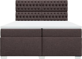 Box spring postel s matrací tmavě hnědá 200x200 cm textil 3290605