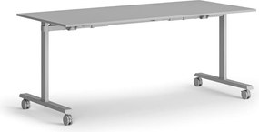 Mobilní stůl MATCH, 180x80 cm, šedá podnož, šedá