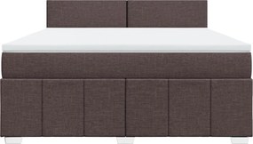 Box spring postel s matrací tmavě hnědá 180x200 cm textil 3289443
