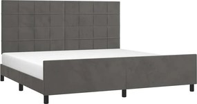 Rám postele bez matrace tmavě šedý 200 x 200 cm samet 3125776