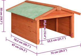 vidaXL Garáž na robotickou sekačku 72x87x50 cm a bílá jedle [170880] Barva: Hnědá a bílá