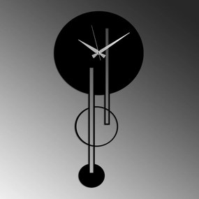 Wallexpert Dekorativní kovové nástěnné hodiny Full Empty, Černá