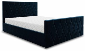 Manželská postel 140 cm Alex (tmavě modrá) (s roštem a úložným prostorem). 1046764