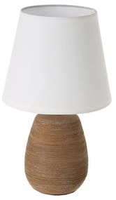 Hnědá keramická stolní lampa s textilním stínidlem (výška 27,5 cm) – Casa Selección