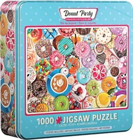 EUROGRAPHICS Puzzle Koblihová oslava v plechové krabičce / 1000 dílků