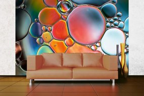 DIMEX | Samolepicí vliesová fototapeta na zeď Abstraktní bubliny MA-5-2541 | 375 x 250 cm | zelená, modrá, červená, růžová