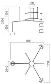 Redo 01-1524 - LED Lustr na lanku LOLLI 3xLED/6W/230V bílá