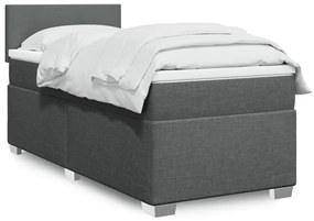 Box spring postel s matrací tmavě šedá 100 x 200 cm textil 3285793