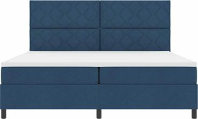 Postel s boxspringem s čelo Modrá 200 x 200 cm textil 3339496