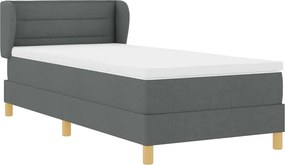 Postel s boxspringem s matrací Tmavě šedá 80 x 200 cm textil 3340116
