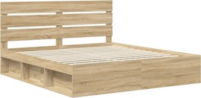Rám postele s čelo Sonoma 200 x 200 cm Masivní borové dřevo 3411706