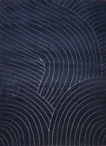BE Koberec Zen Garden Collection 2402 NAVY - tmavě modrý obdélníkový Rozměr: 140x190 cm
