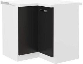 Rohová dolní kuchyňská skříňka Oran 89 x 89 DN 1F BB (bílá + černá). 1033036
