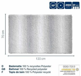 KELA Koupelnová předložka Ombre 120x70 cm polyester šedá KL-23575