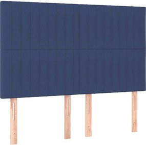 Box spring postel s matrací a LED modrá 140x190 cm textil 3135595