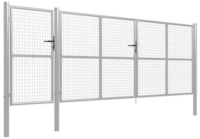 vidaXL Marketos Zahradní brána ocelová 500 x 150 cm stříbrná