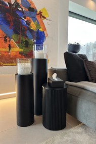 Kulatý svícen CANDIRO, sklolaminát, výška 100 cm, černý